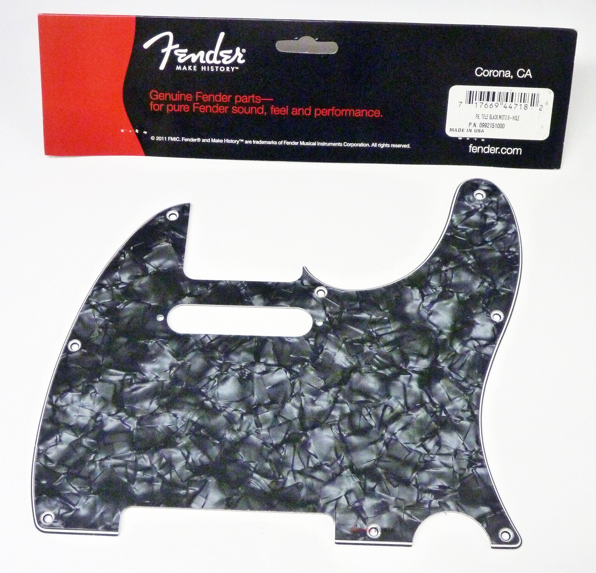 Genuine Fender Standard Tele/Telecaster Guitar Pickguard - BLACK MOTO