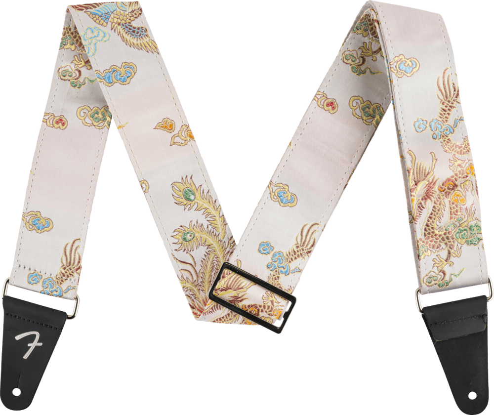 Genuine Fender Satin Dragon Guitar Strap, Ivory