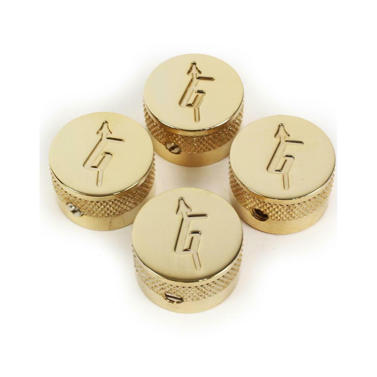 Genuine Gretsch G-Logo Guitar Knobs for US 1/4" Solid Shaft Pots GOLD