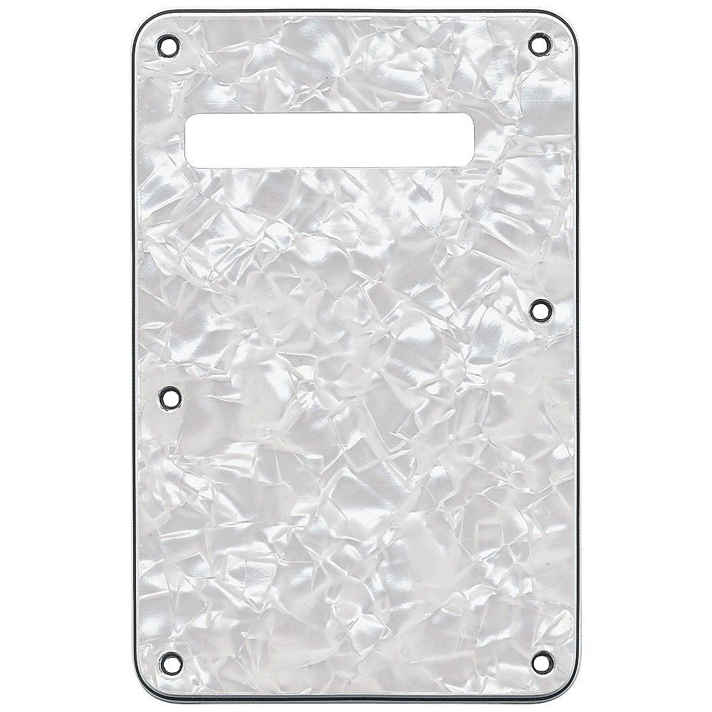 Genuine Fender Strat/Stratocaster Backplate - WHITE PEARL MOTO, 099-13
