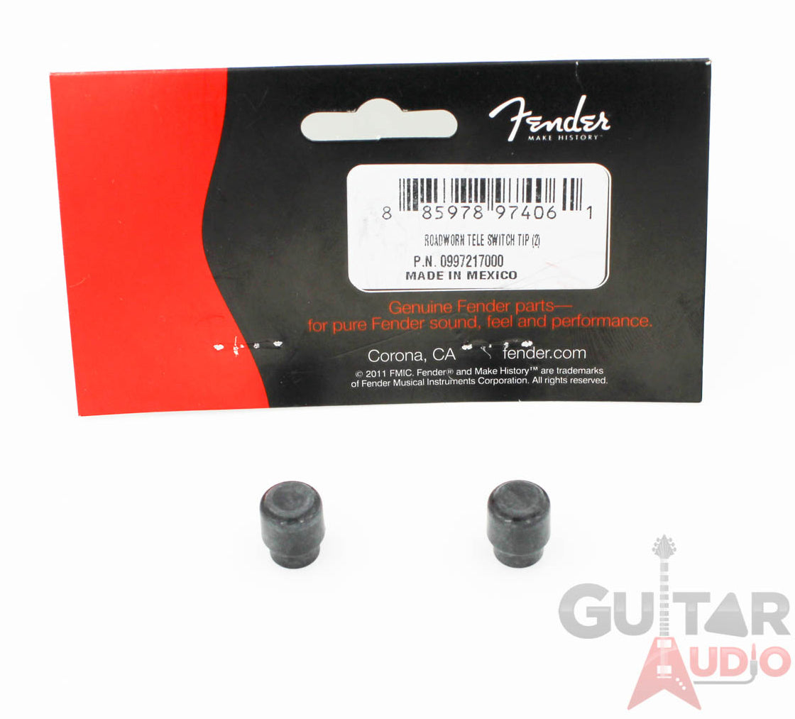 Genuine Fender ROAD WORN Black Telecaster/Tele Top Hat Switch Tips, 2
