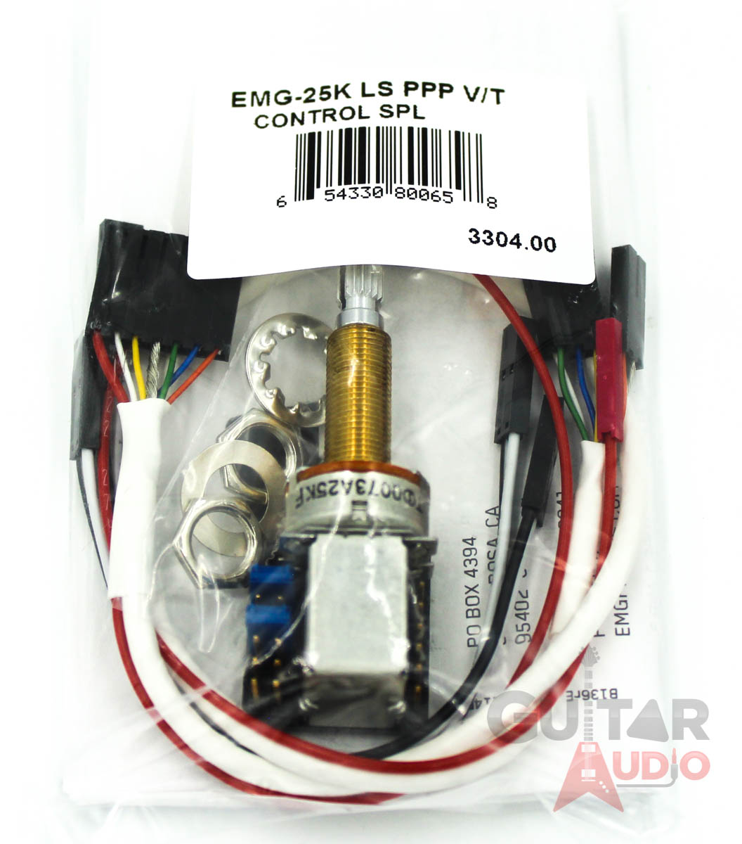 EMG 25k Long Shaft Solderless Push/Pull Control SPLIT SHAFT Pot (3304.