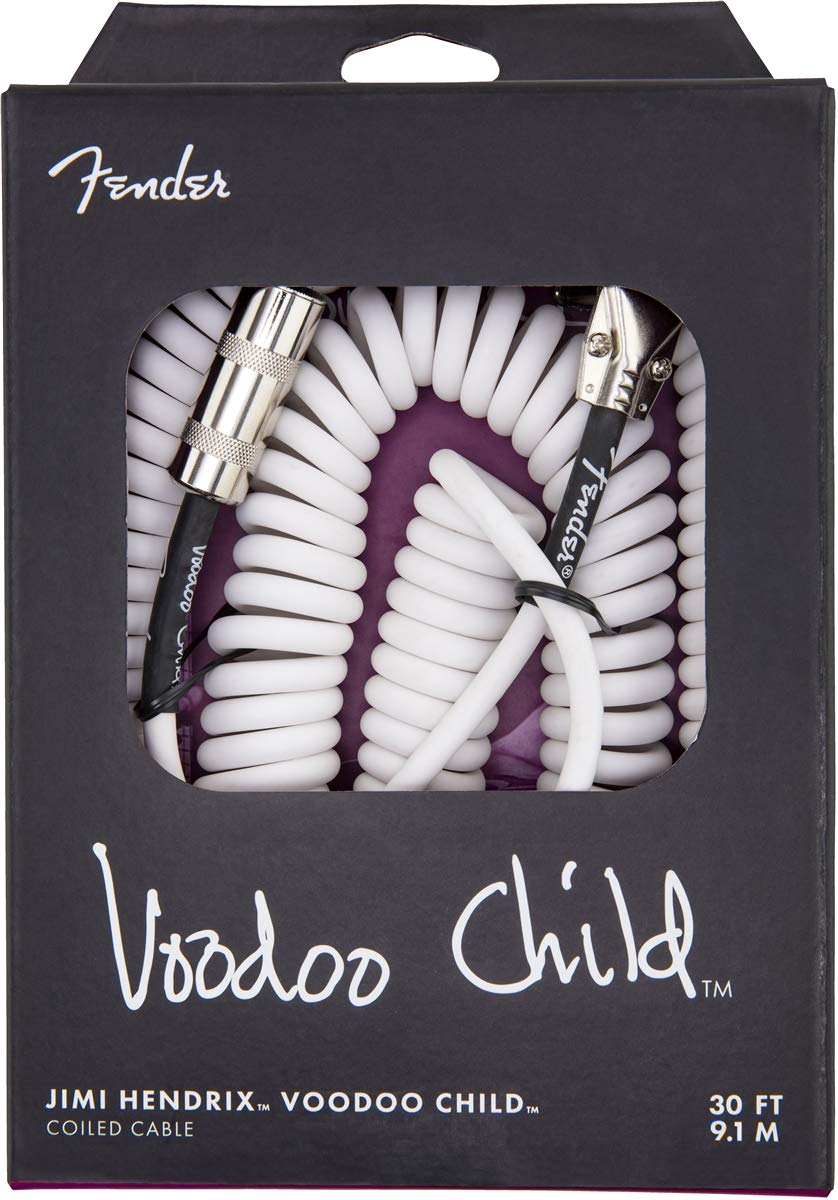 Genuine Fender 30' Hendrix Voodoo Child Coiled Right-Angle Guitar Cabl
