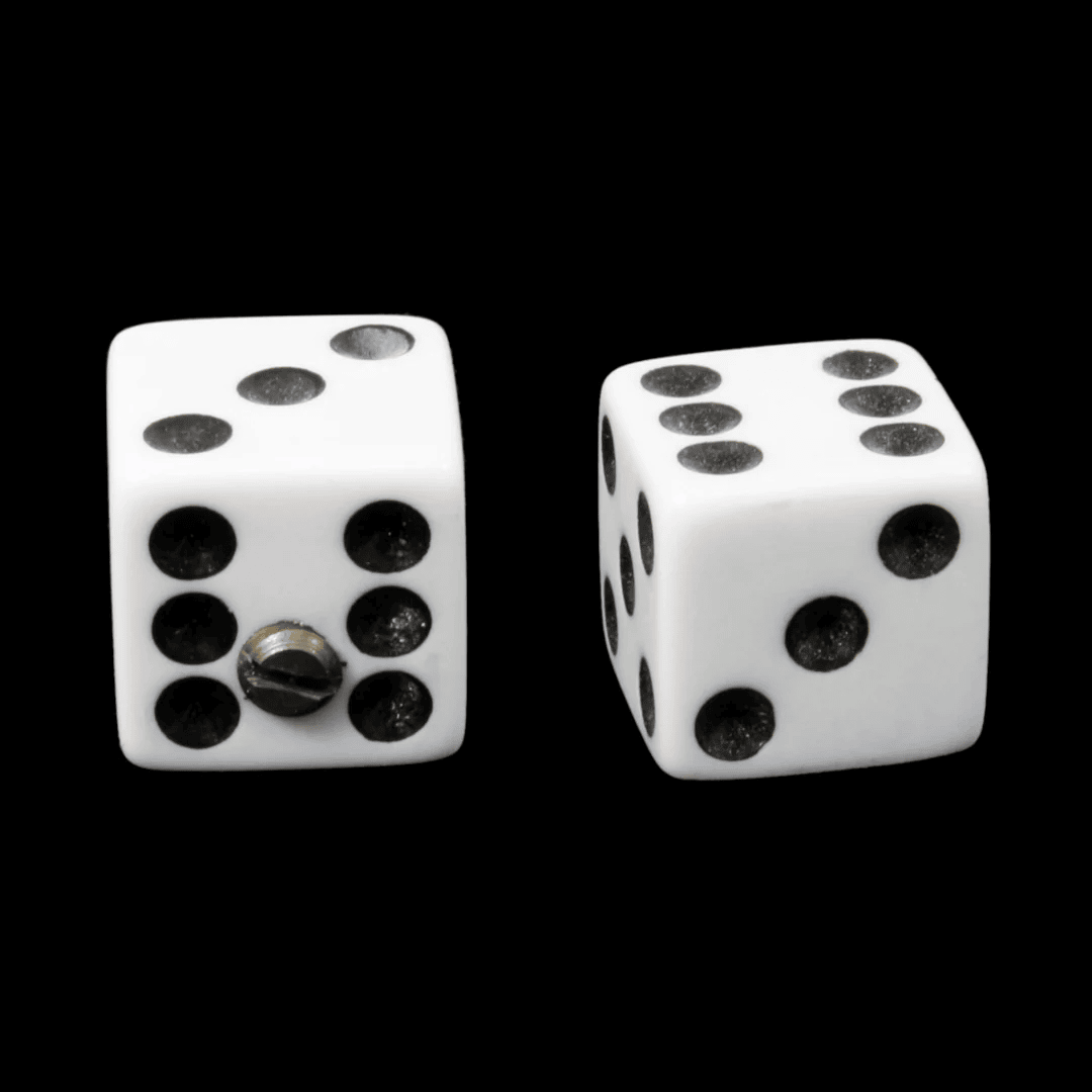 Allparts Guitar Dice Knobs for Solid Shaft Pots (Set of 2), WHITE