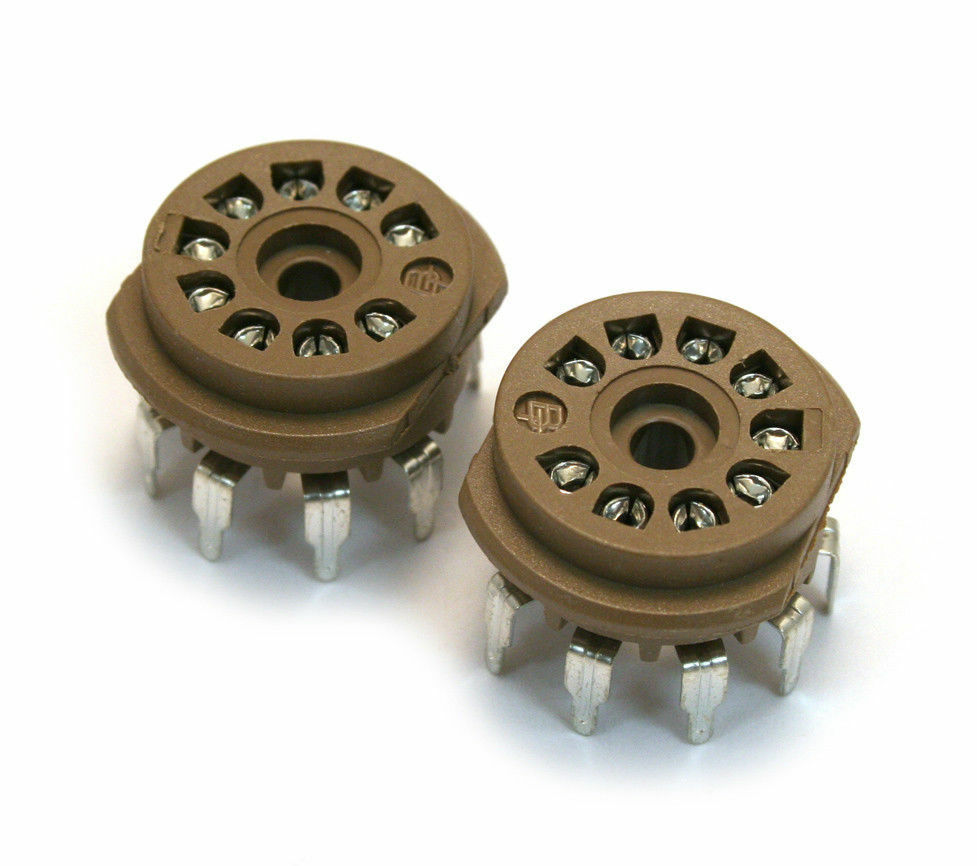 Genuine Fender Guitar Amp Blues Deluxe 9 Pin PCB Mount Tube Sockets 00